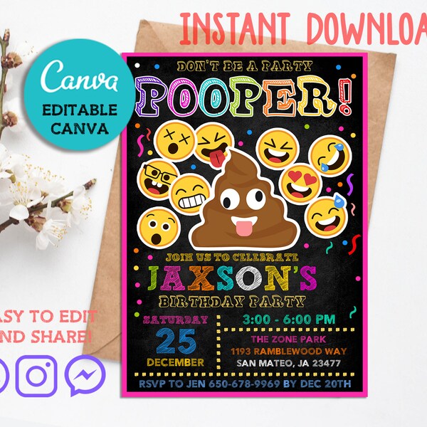 Emoji Invitation - Etsy