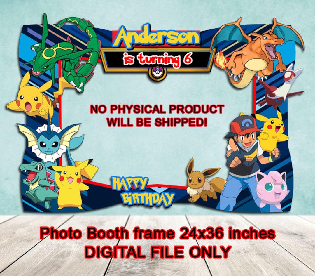 Pokemon Photo Booth Frame, Pokemon Birthday Frame, Pokemon Backdrop ...