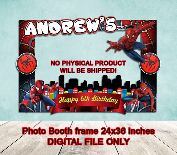 Spiderman Photo Booth Frame Spiderman Photo Booth Spiderman - Etsy