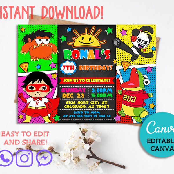 Ryans World Birthday - Etsy