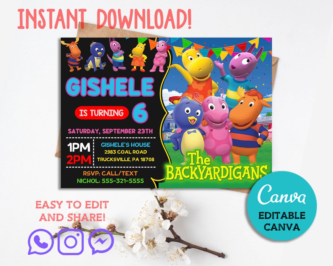 Backyardigans Invitation, Backyardigans Warrior Birthday Invitation ...