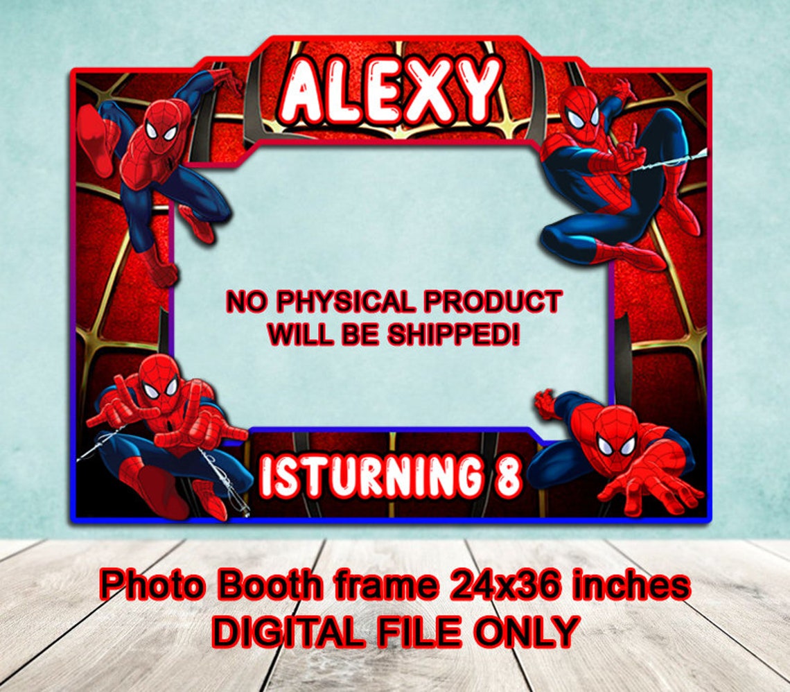 Spiderman Photo Booth Frame Spiderman Photo Booth Spiderman - Etsy