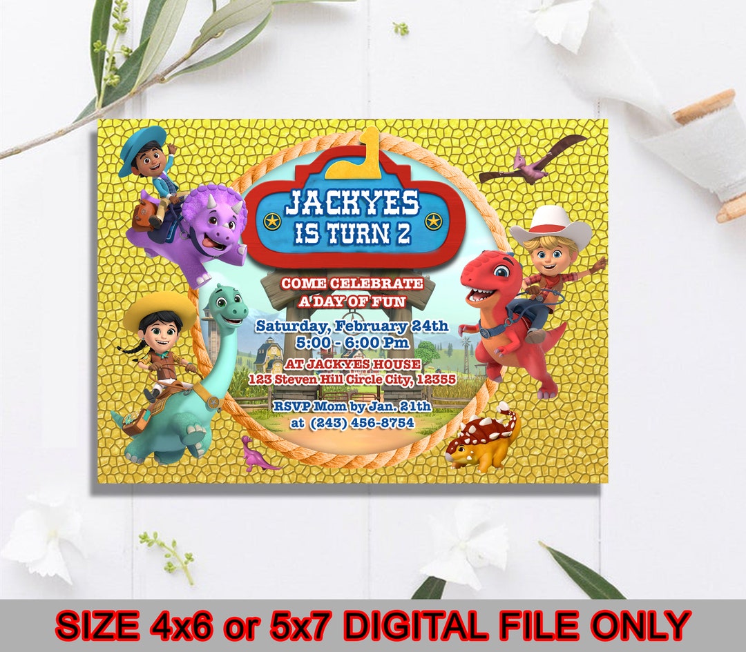 Dino Ranch Invitation Dino Ranch Kids Birthday Dino Ranch - Etsy