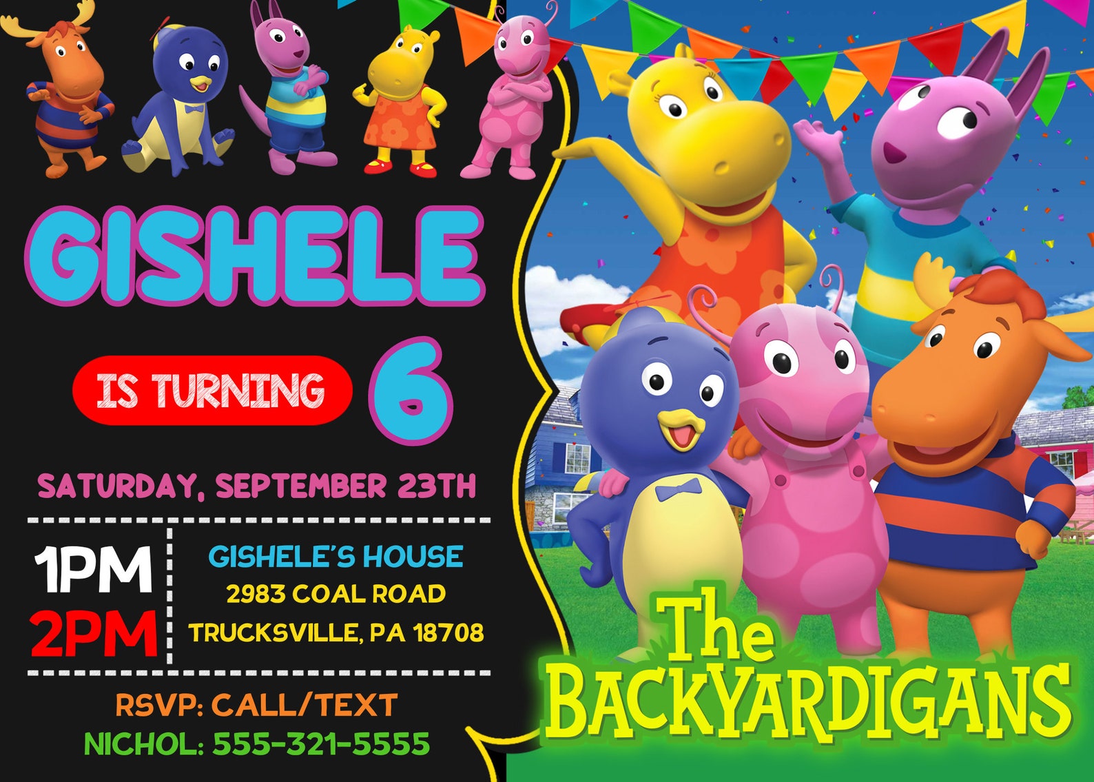 Backyardigans Invitation, Backyardigans Warrior Birthday Invitation ...