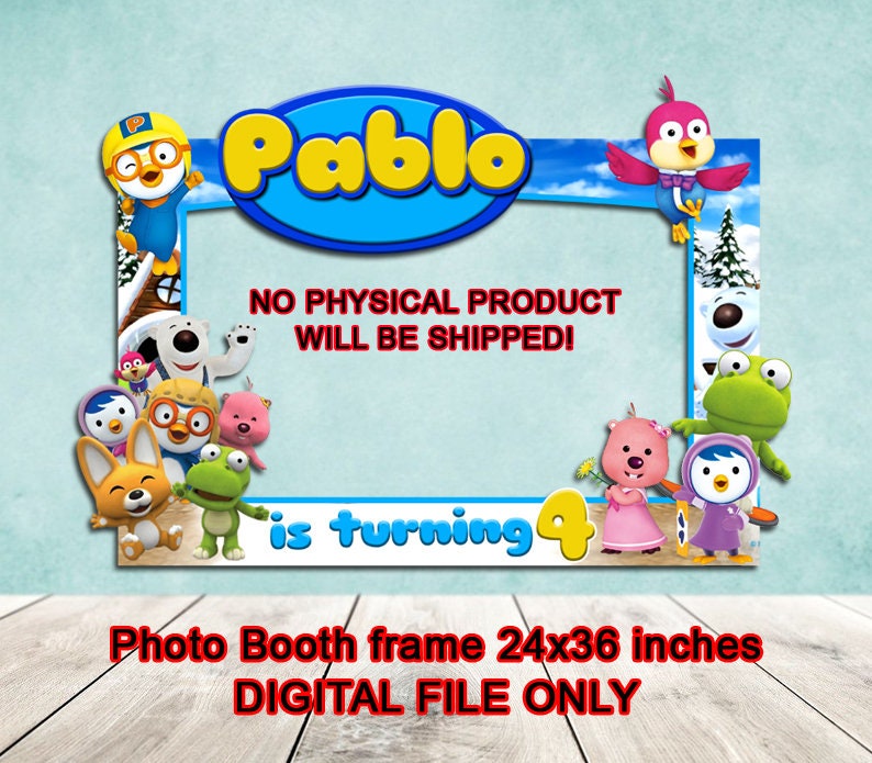 Pororo Photo Booth Frame, Pororo Photo Booth, Pororo Party Theme Decor ...