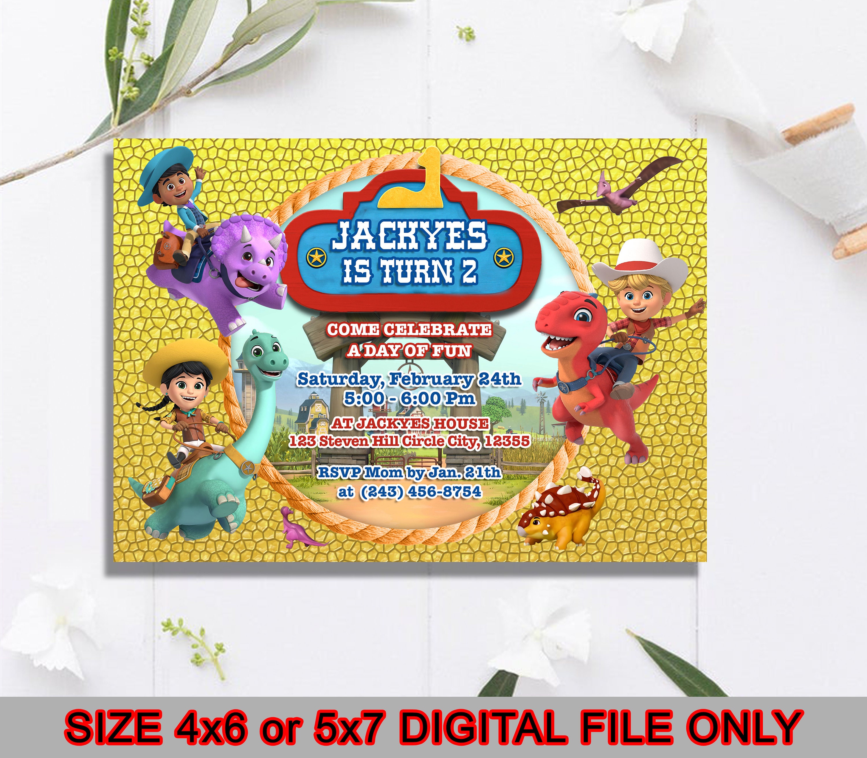 Dino Ranch Invitation Dino Ranch Kids Birthday Dino Ranch - Etsy