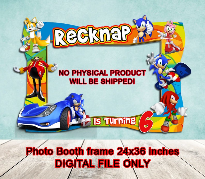 Sonic Photo Booth Frame Sonic Photo Booth Sonic Party Theme Decor Sonic Photo Prop Frame