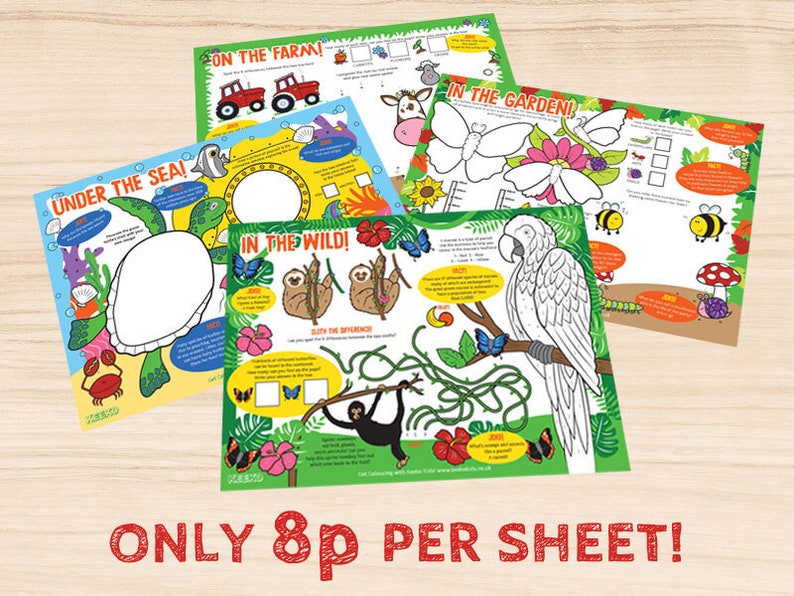 500 Kids A4 Activity Sheets - Etsy