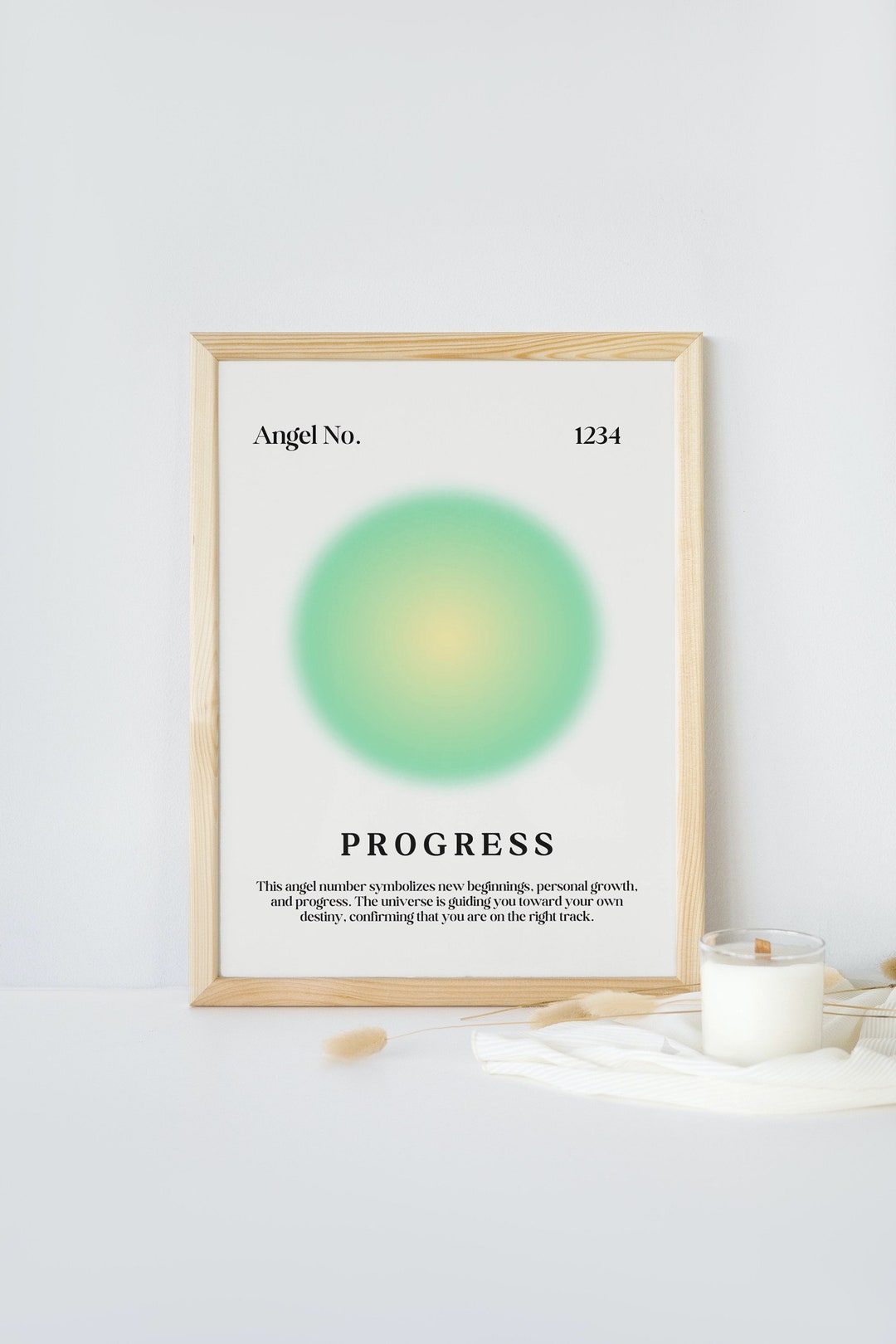 1234 Angel Number Digital Instant Download Print Gradient Aura Energy ...