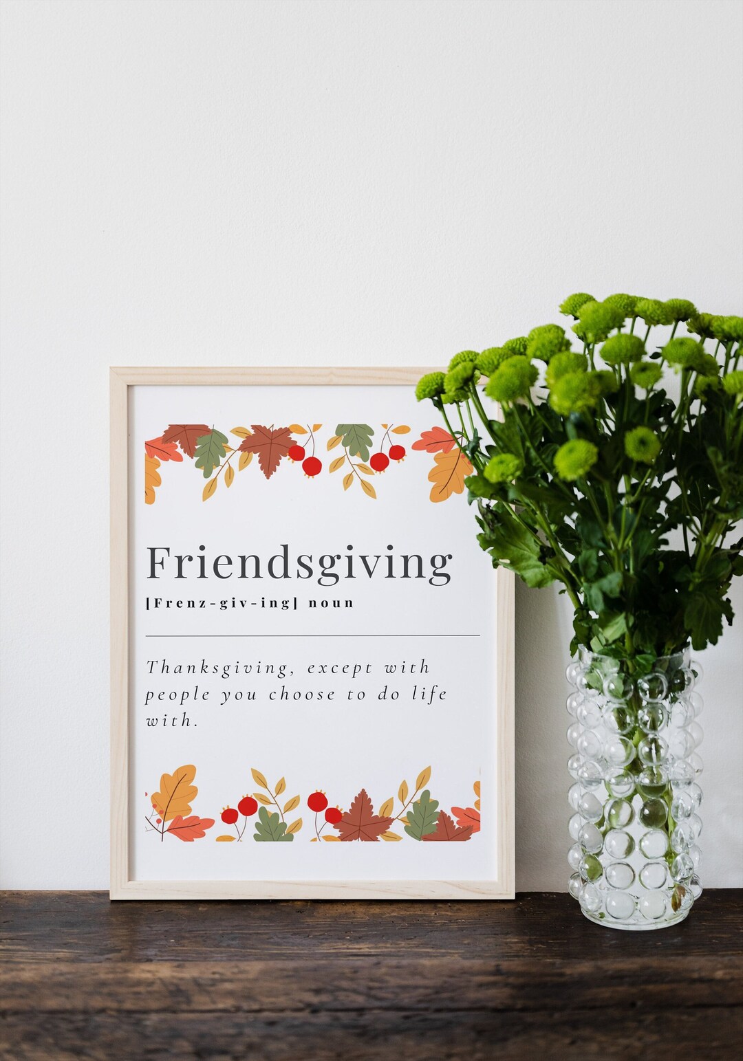 Friendsgiving Definition Poster, Friendsgiving Party Wall Art Print ...