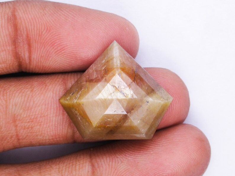 Natural Diamond Shape Yellow Star Sapphire Gemstone for Jewelry Making ...