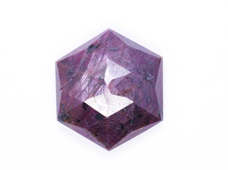 AAA Star Ruby Gemstone, Hexagon Faceted Cabochon Natural Ruby for ...