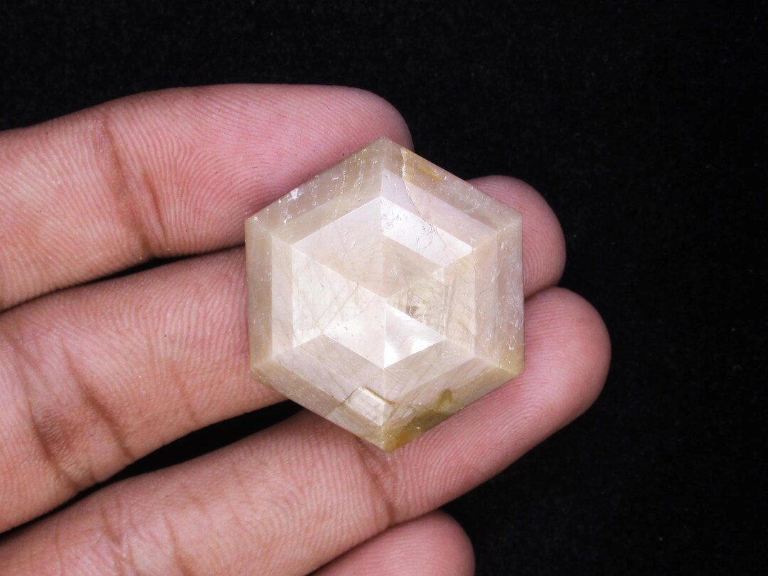 Natural Yellow Star Sapphire Gemstone, Faceted Cabochon Gemstone ...