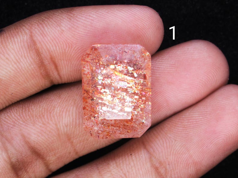 Natural Confetti Sunstone Gemstone, Baguette Cut Suntone, Rainbow ...