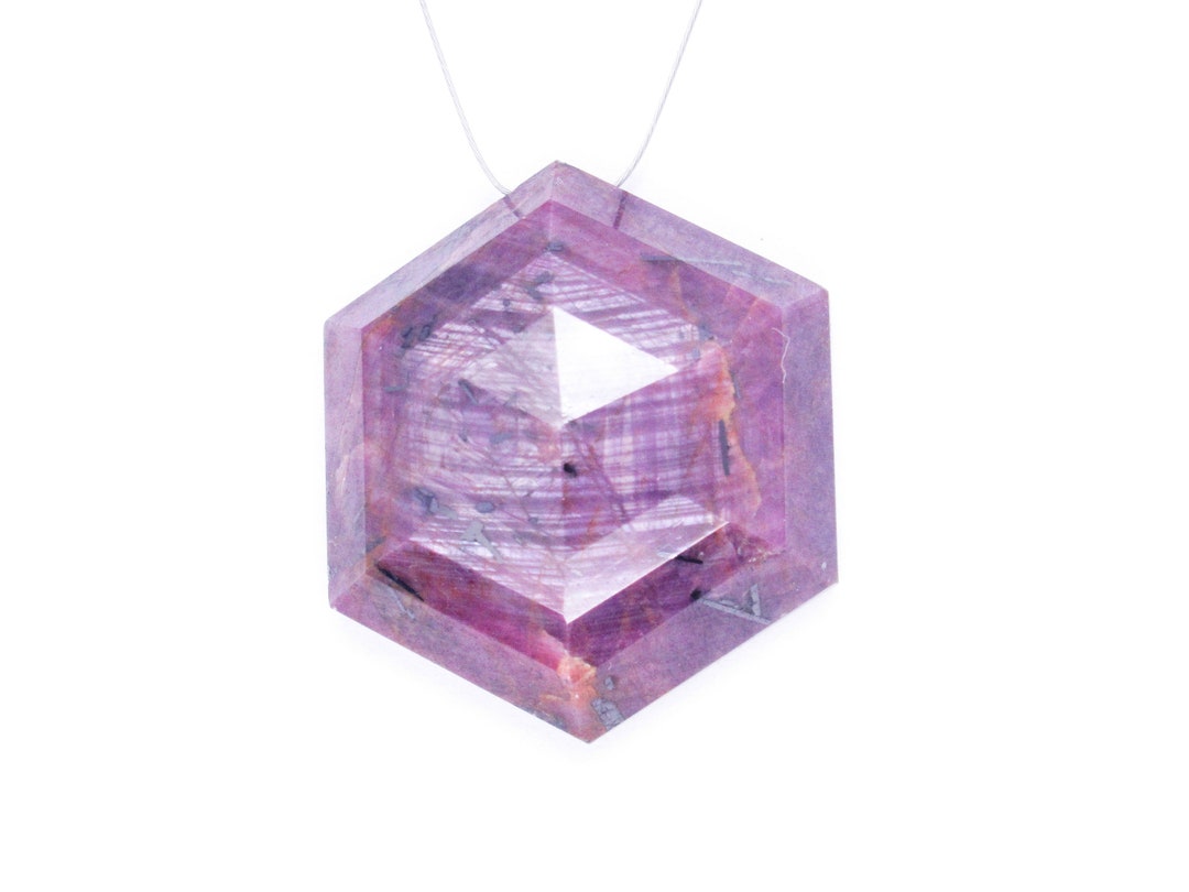 Natural Pink Star Ruby Gemstone, Hexagon Shape Star Ruby, Faceted ...