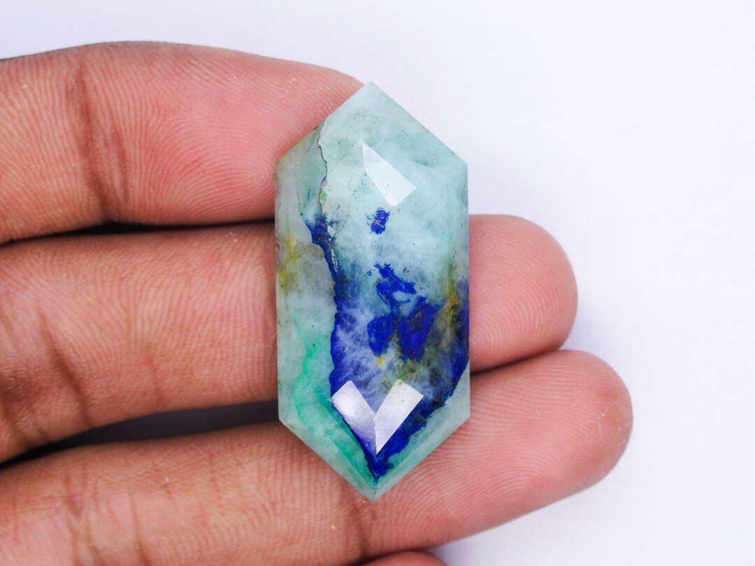 Natural Azurite Gemstones, Hexagon Shape Azurite, Faceted Cut Blue ...