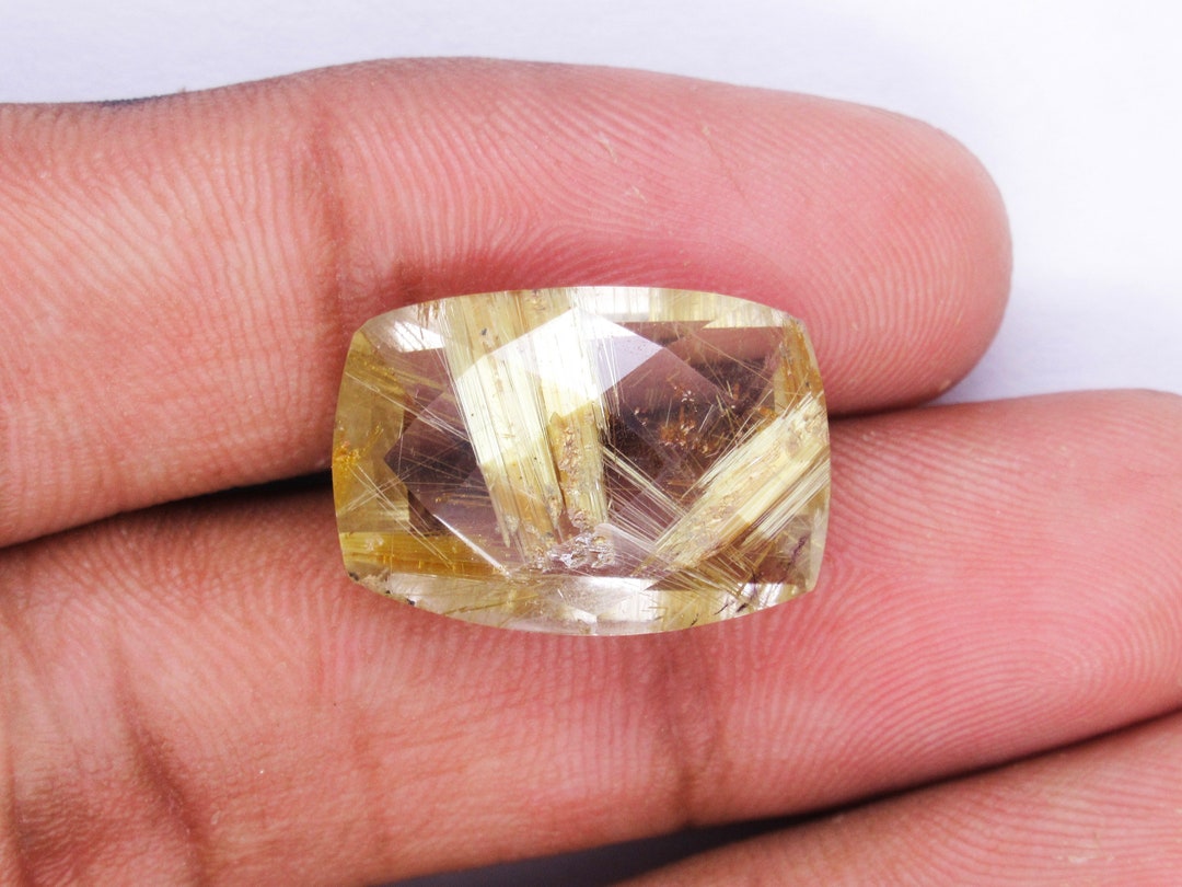 Baguette Cut Golden Star Rutile Quartz Gemstone, Star Ruilated Quartz ...