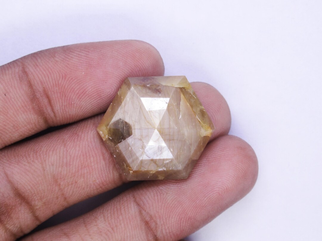 Yellow Star Sapphire Gemstone: AAA Hexagon Cabochon, 30 Carats - Etsy