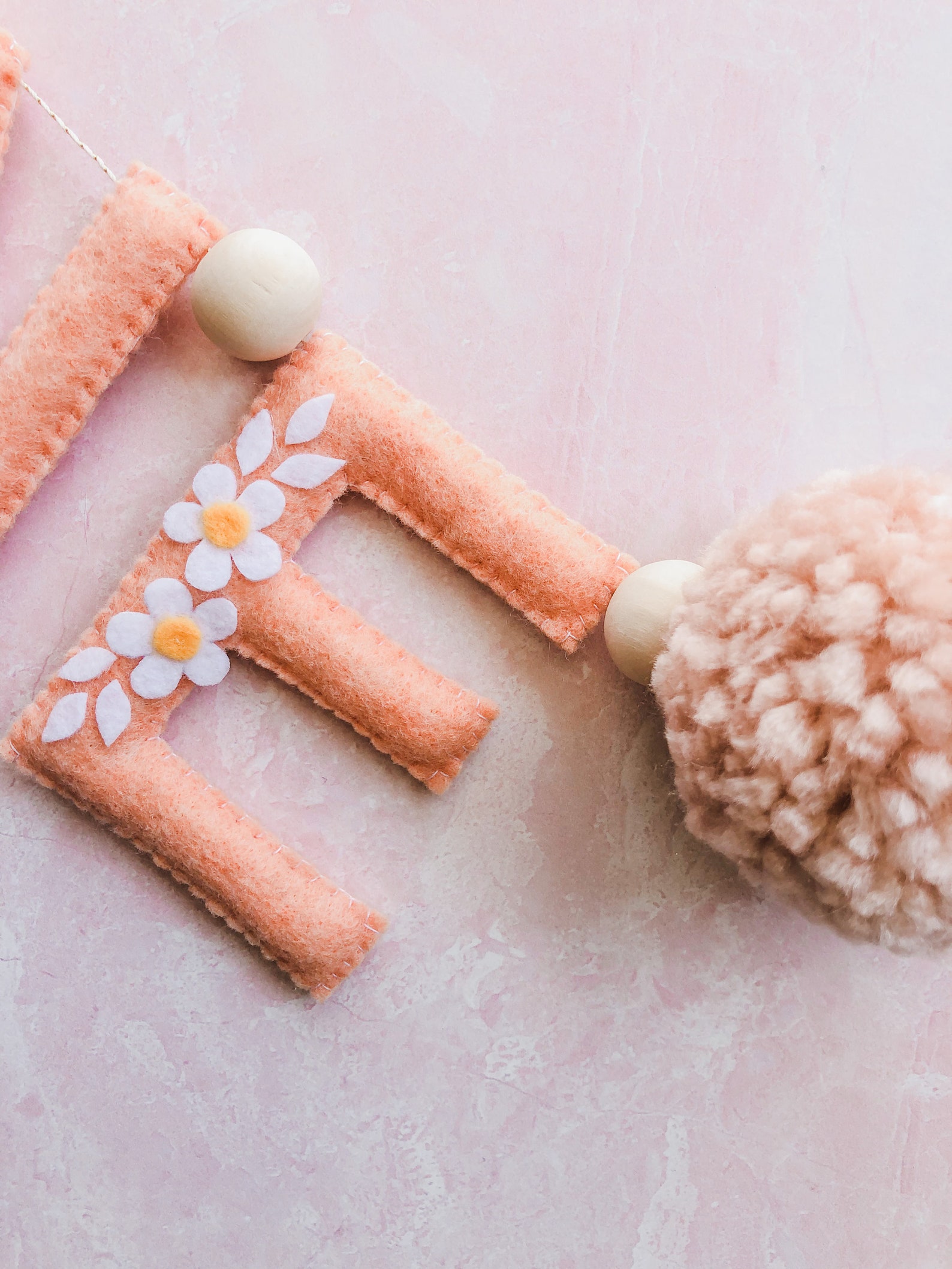 Daisy Felt Letter Banner L Highchair Banner L Floral Letters - Etsy