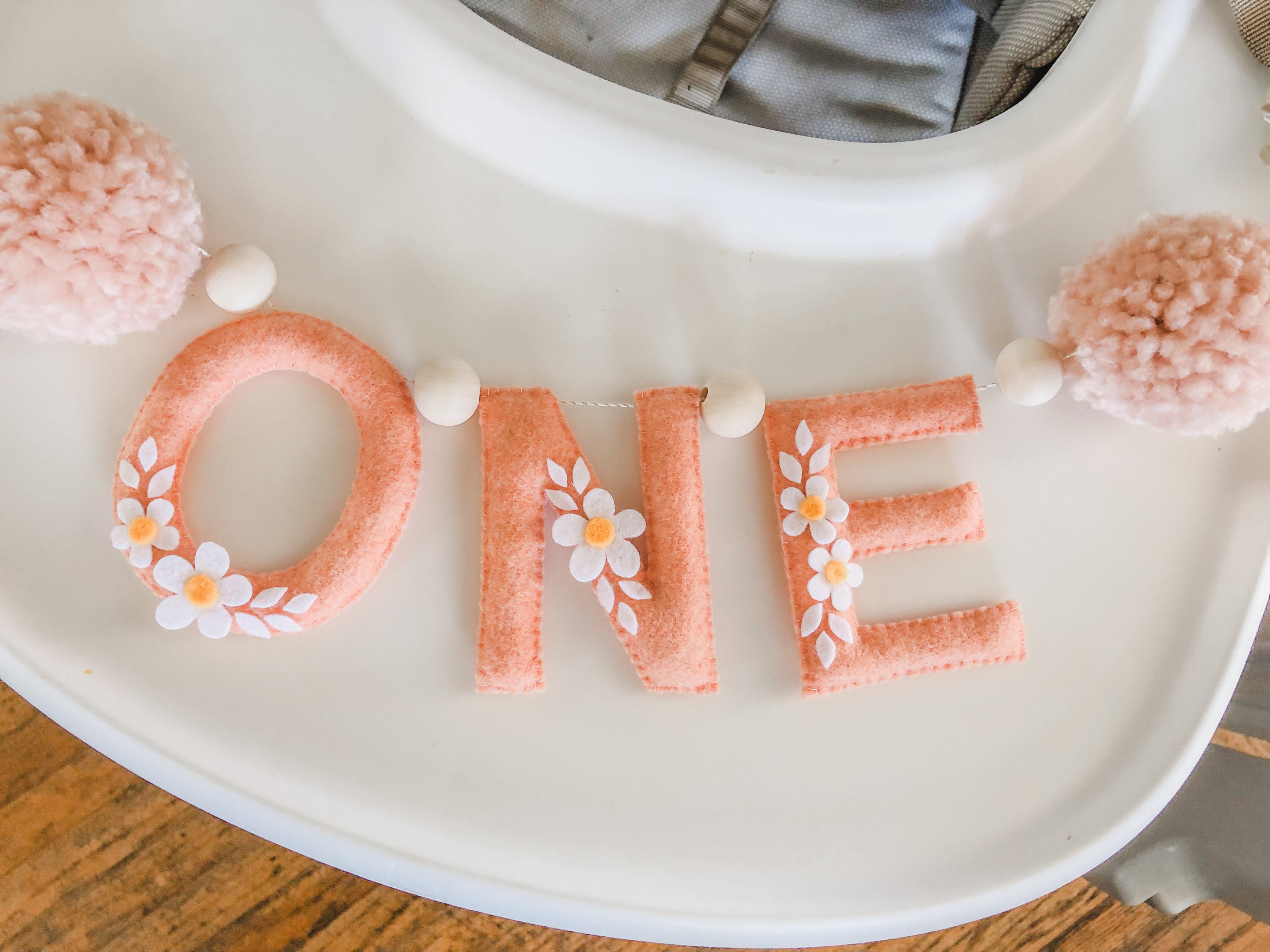 Daisy Felt Letter Banner L Highchair Banner L Floral Letters - Etsy