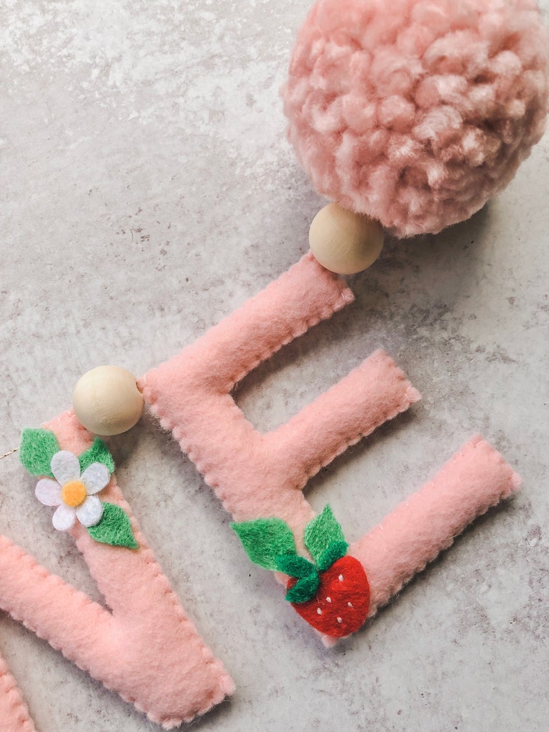 Felt Strawberry Letter Banner L Highchair Banner L Birthday Banner - Etsy
