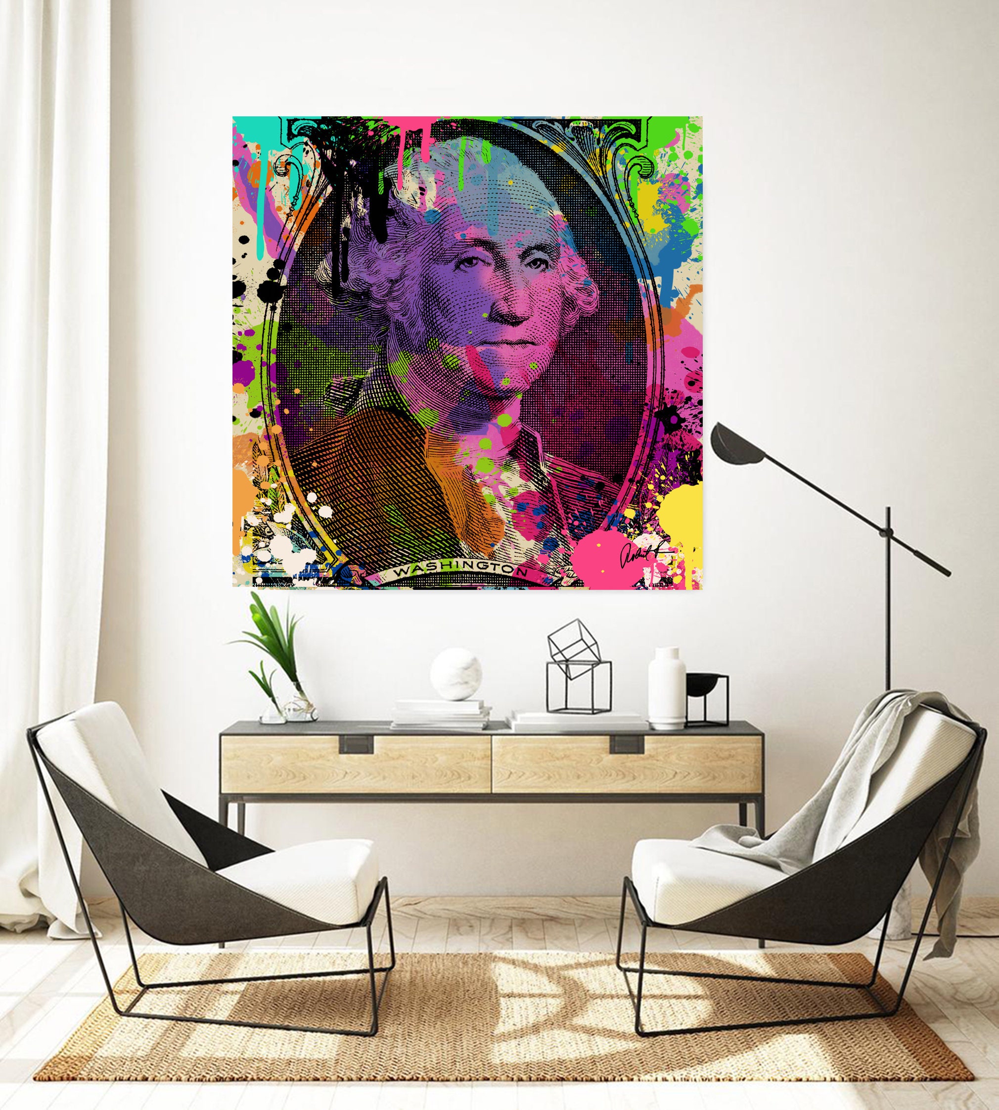 Very COOL 36x36 Huge Canvas George Washington Graffiti 2021 - Etsy UK