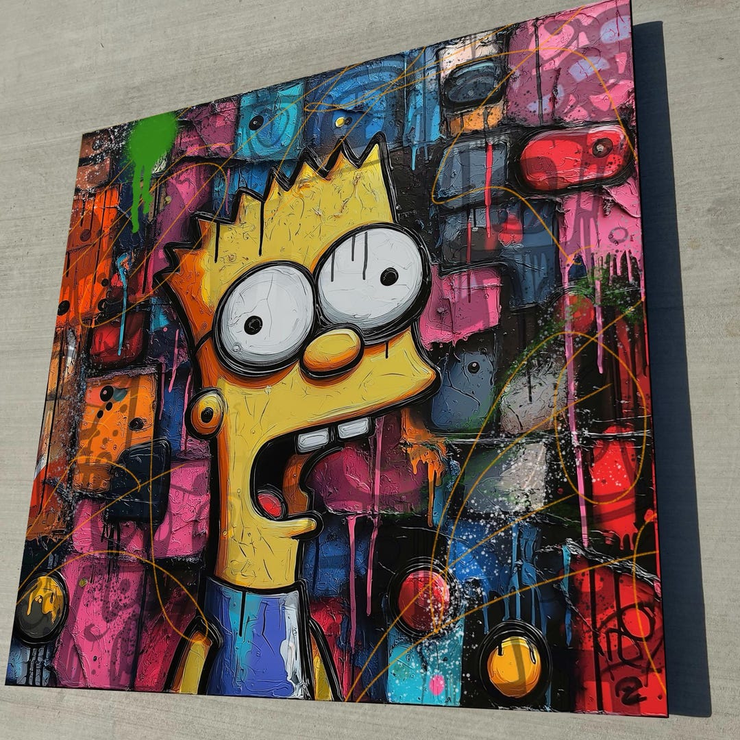 Graffiti Homer Simpson Street Art POP Art HUGE Modern Abstract Art ...