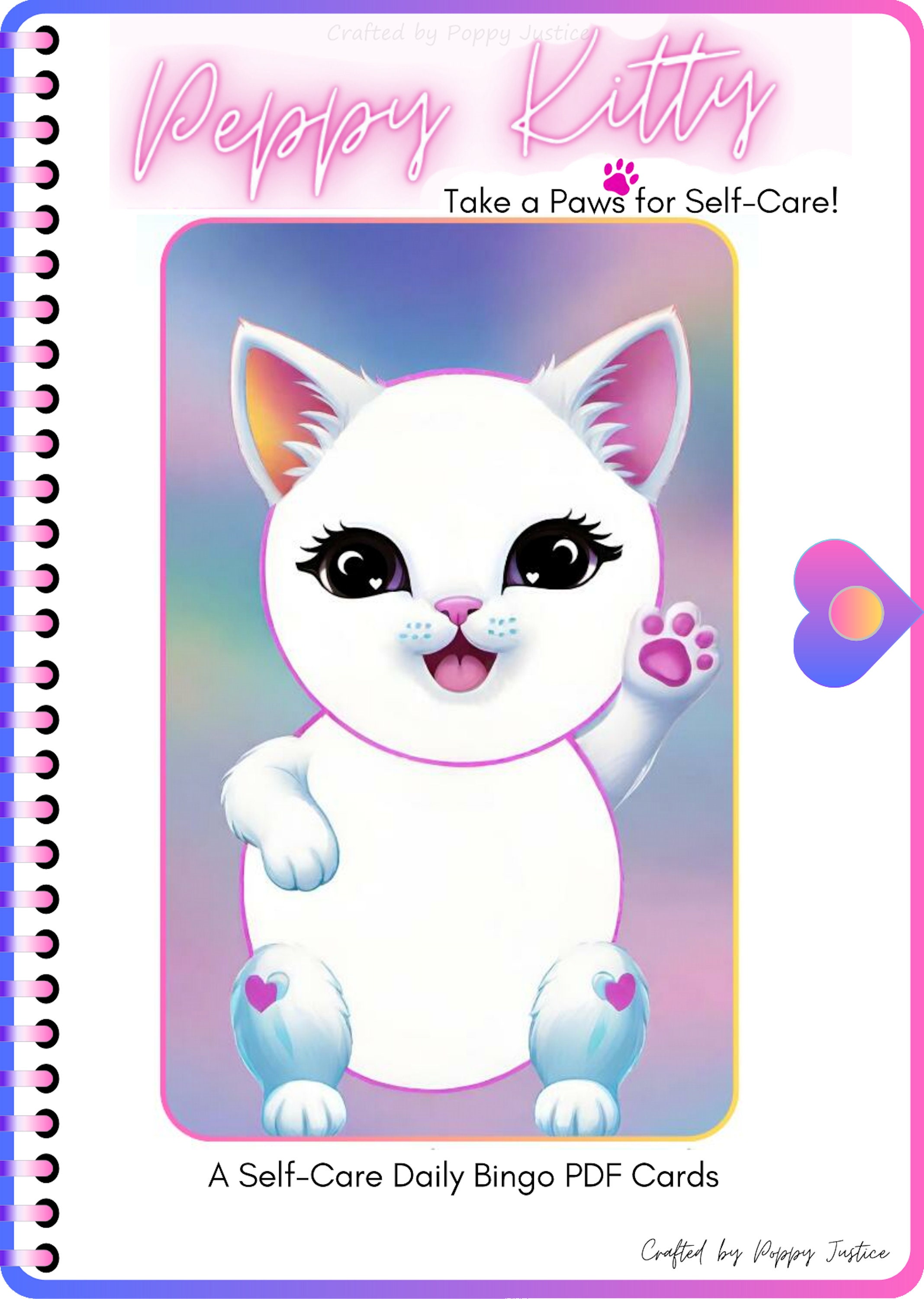 Peppy Kitty: Self-care Bingo PDF Cards - Etsy