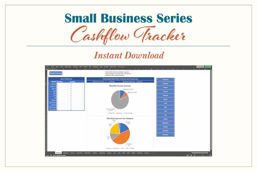 Cash Flow Excel Template — Track Expenses, Budget, and Manage Money for ...