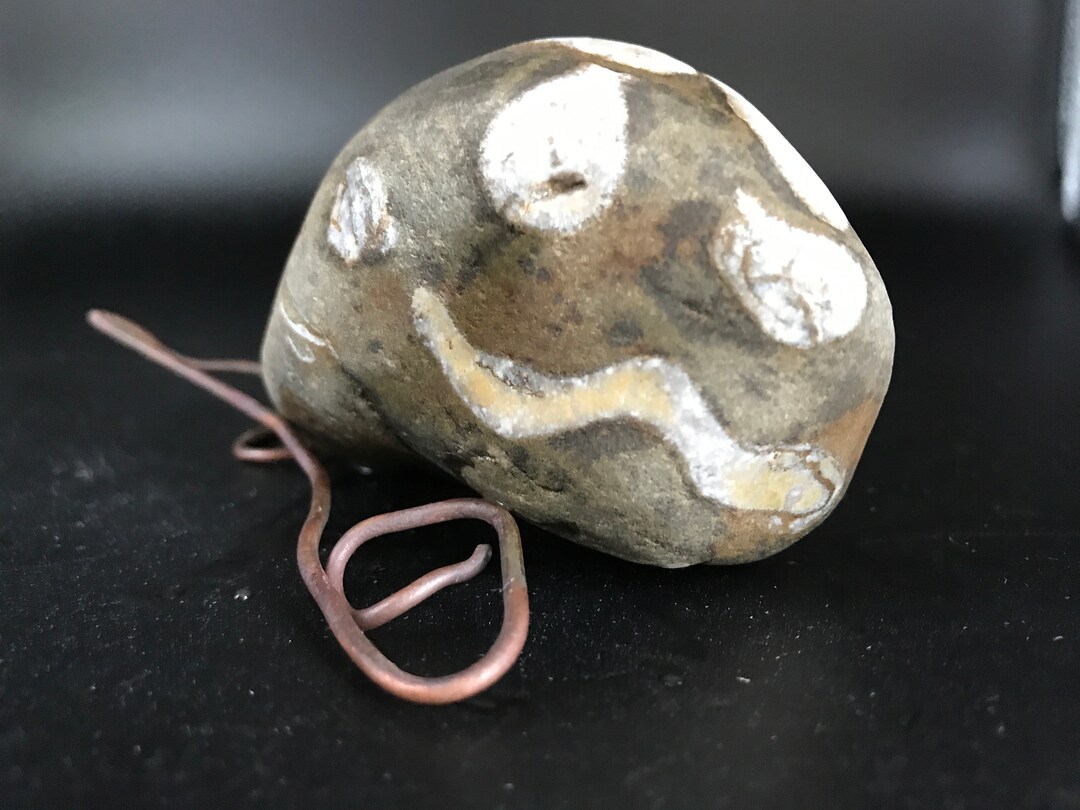 Unique Face Rock, Lake Fossil Paperweight Rock - Etsy