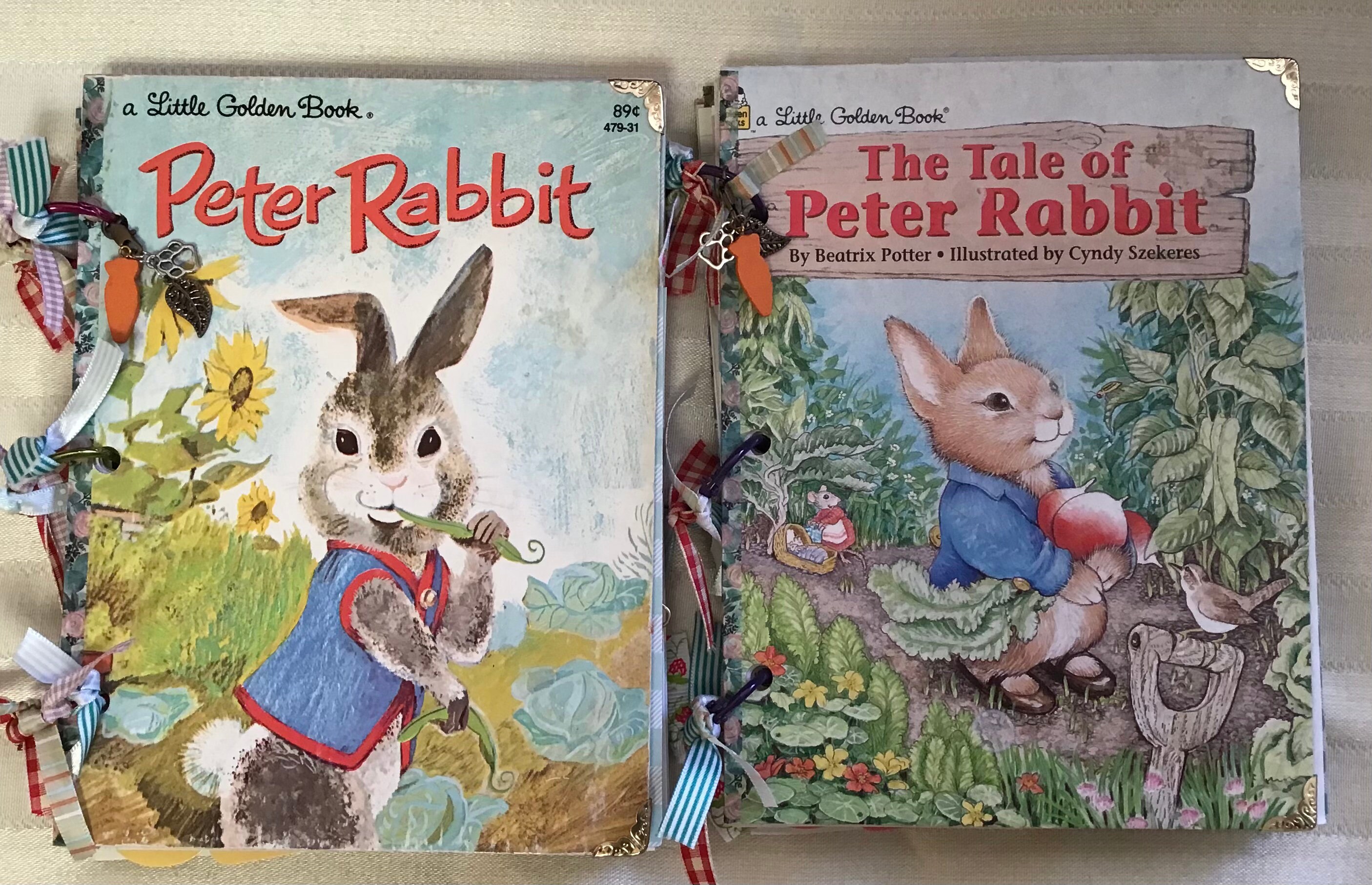Paper Little Golden book Peter rabbit journal handmade. Mixed Media ...