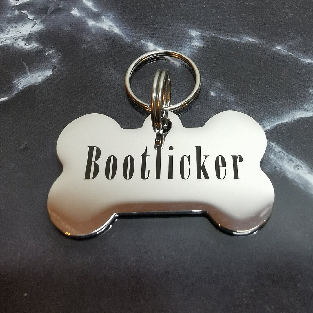 Silver Stainless Steel Bone Tag - 30,40 or 50mm - BDSM Bootlicker - Super High Quality - Laser ...