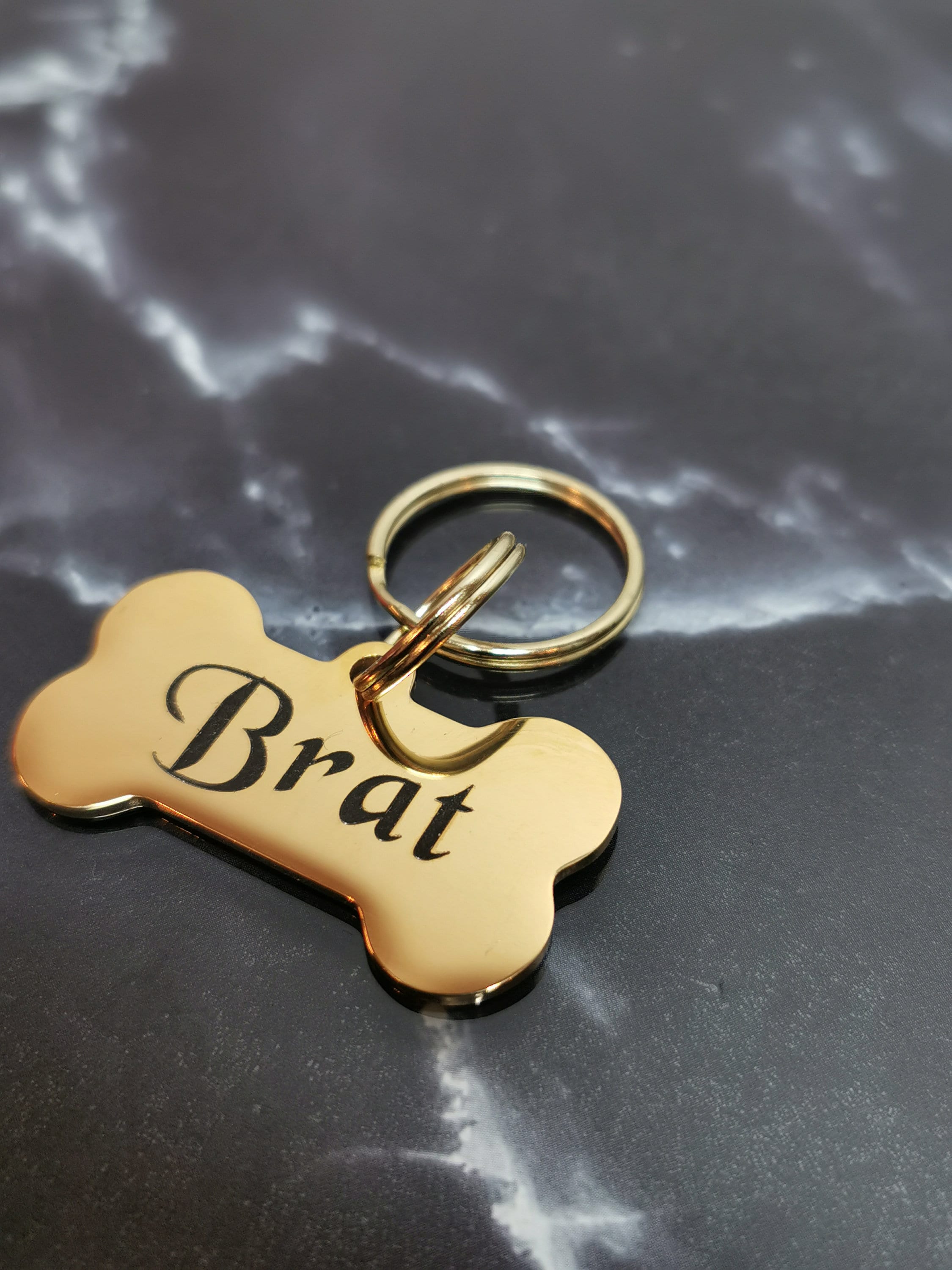 Gold Stainless Steel Bone Tag 3040 or 50mm BDSM Brat | Etsy