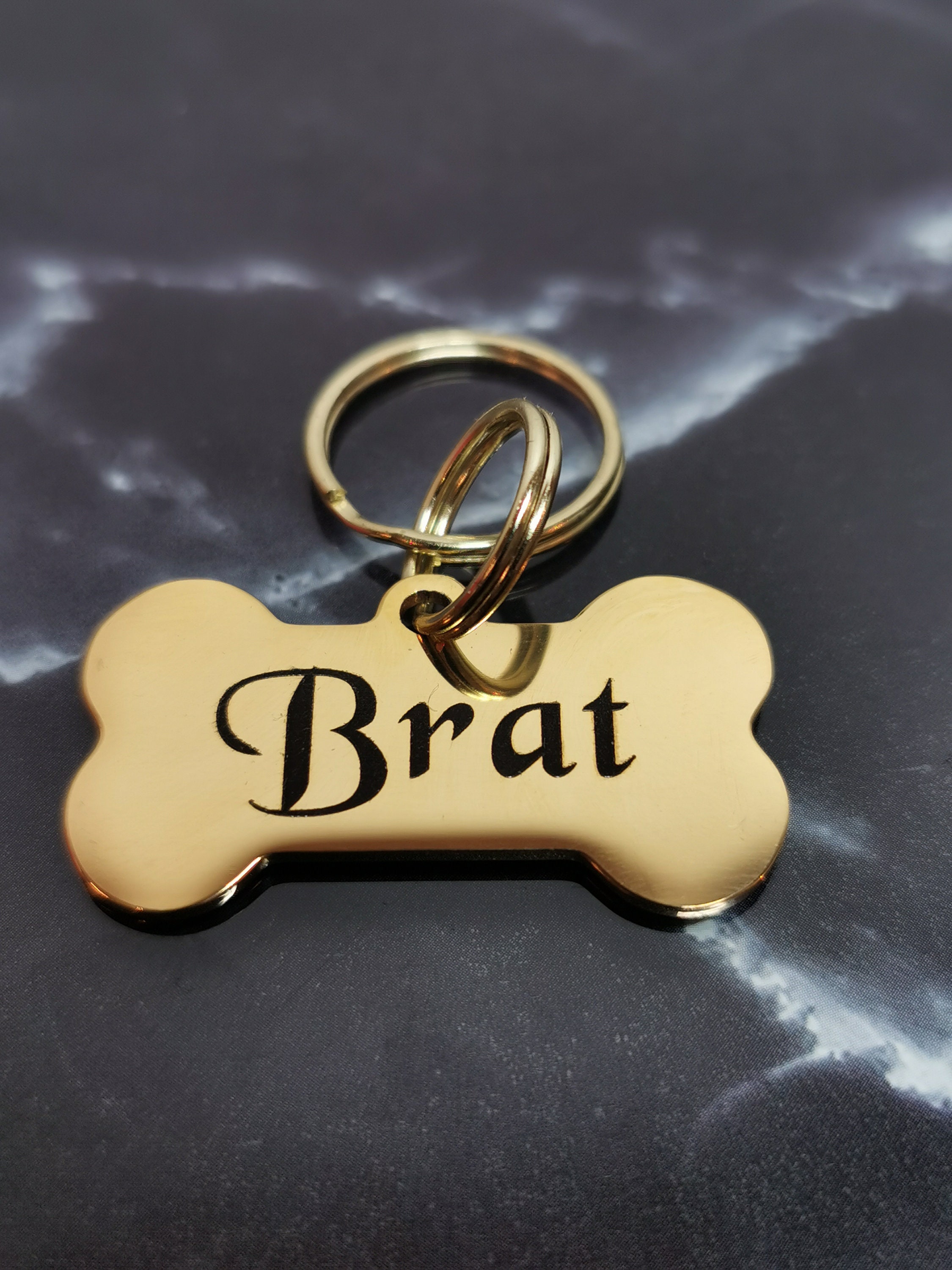 Gold Stainless Steel Bone Tag 3040 or 50mm BDSM Brat | Etsy