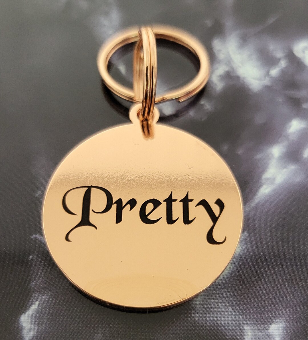 Shiny Rose Gold Round Tag 25,30 or 35mm Pretty Super High Quality Laser ...