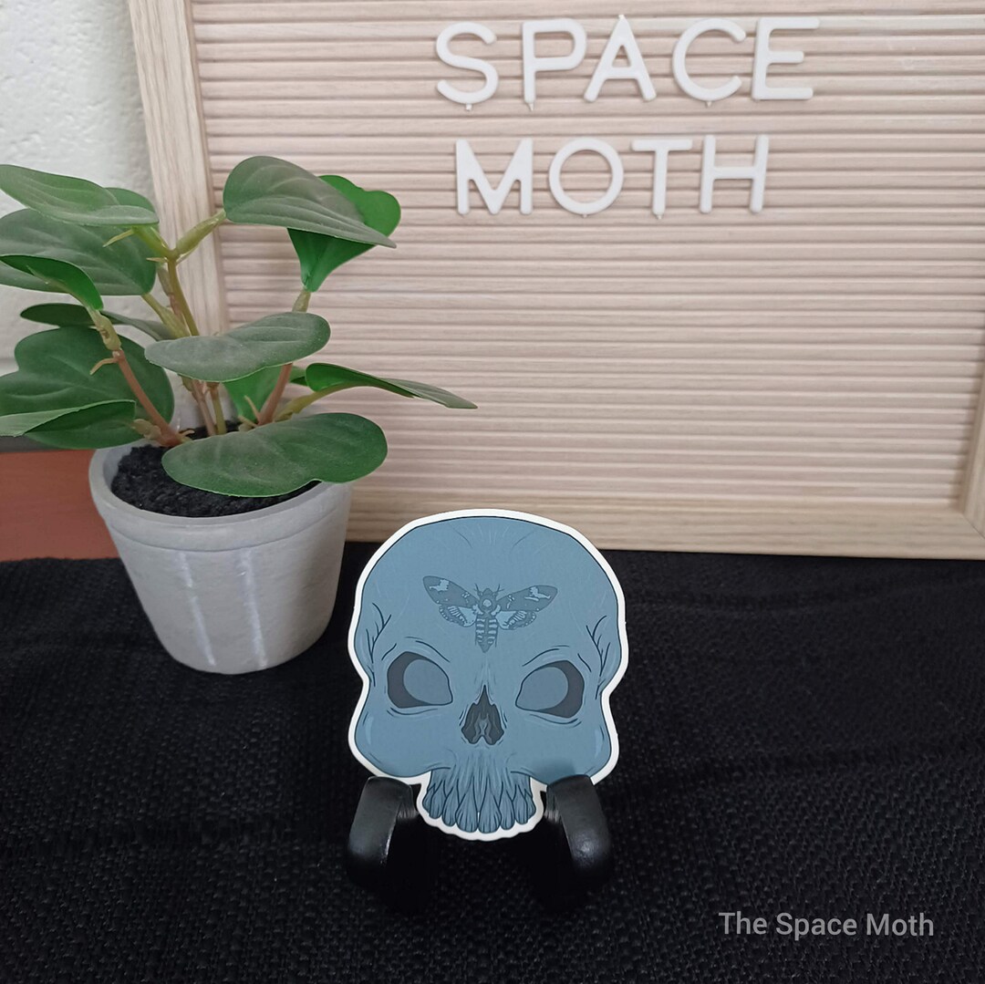 Death's Head Moth Skull Sticker | Waterproof Vinyl Sticker | Skull ...