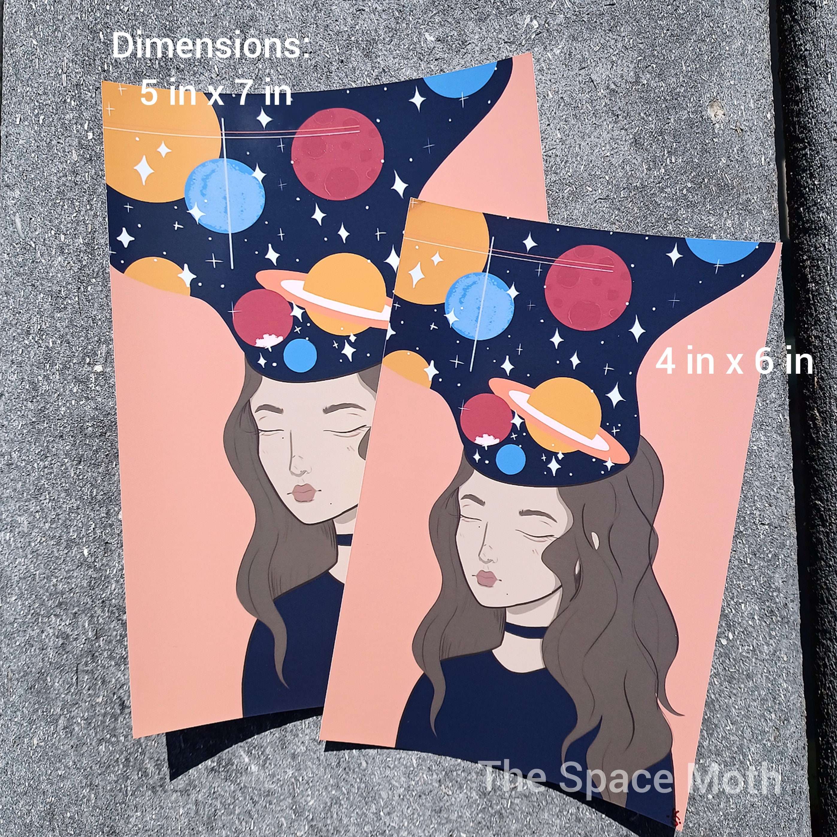 Space Girl Art Print, Wall Art, Desk Art, 4x6 Art Print, 5x7 Art Print ...