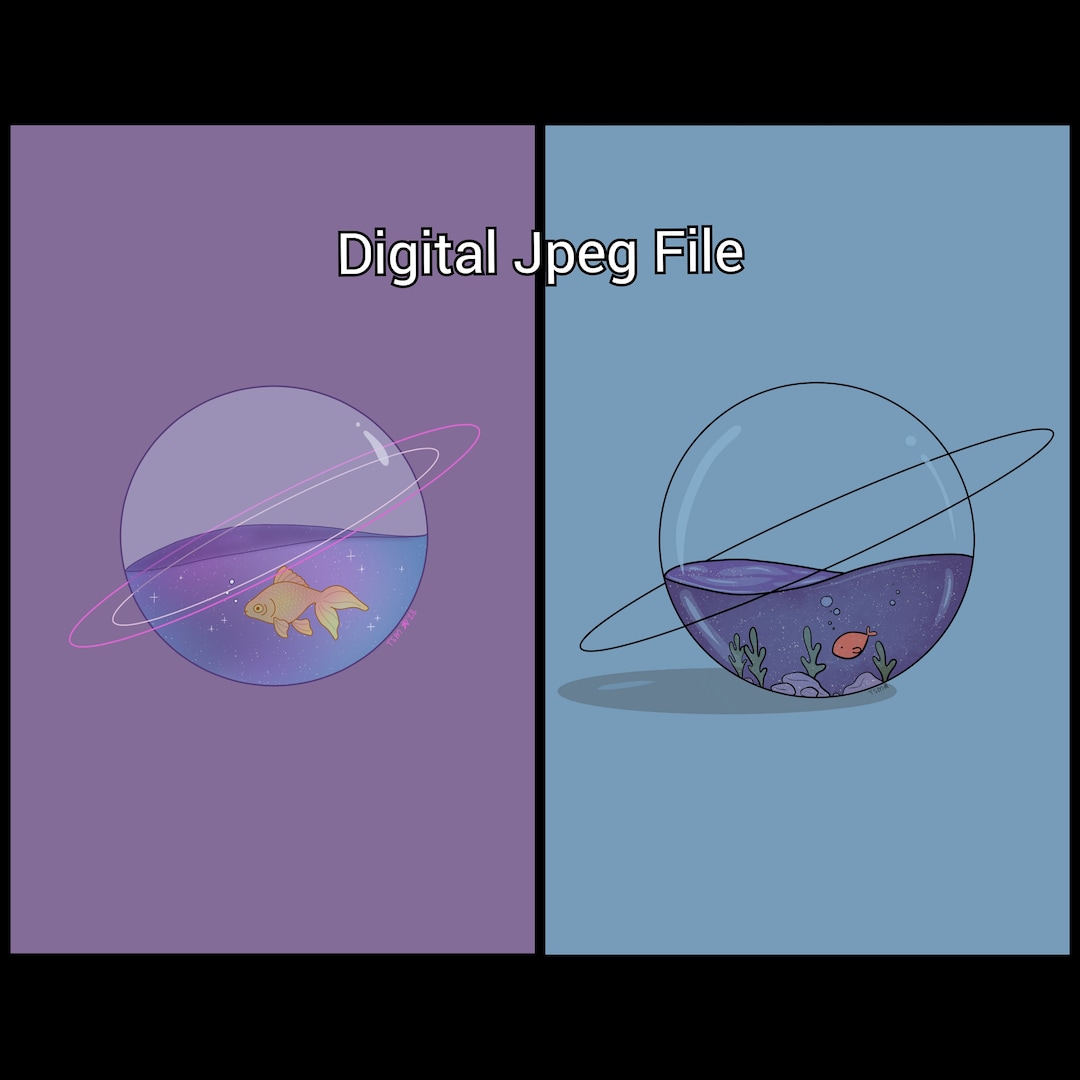 Digital Print Download Planet Fishbowl, Digital Art Print, Space Art ...
