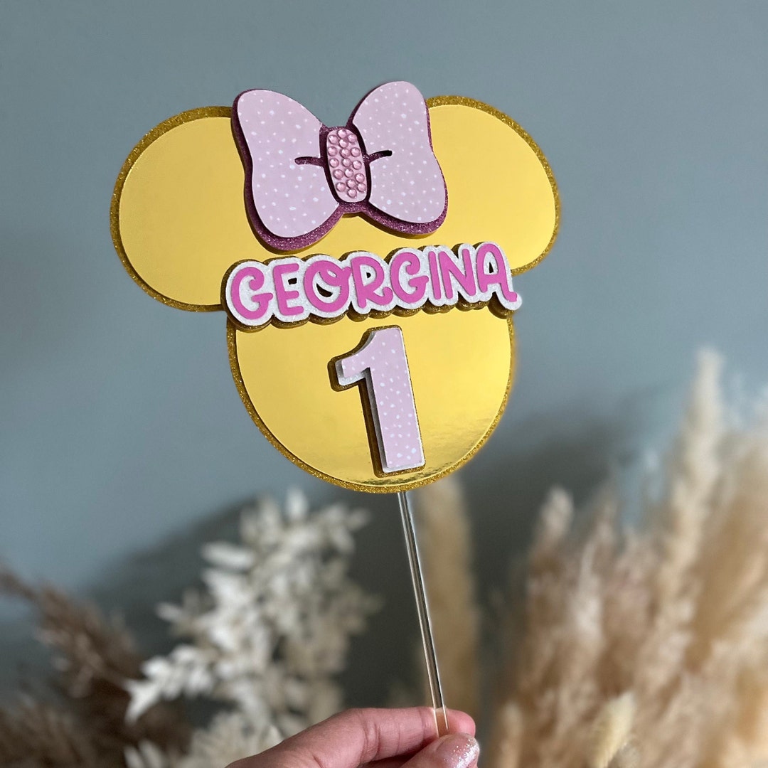 Minie Inspired Cake Topper, Cake Topper for One Year Old, Cake Topper ...