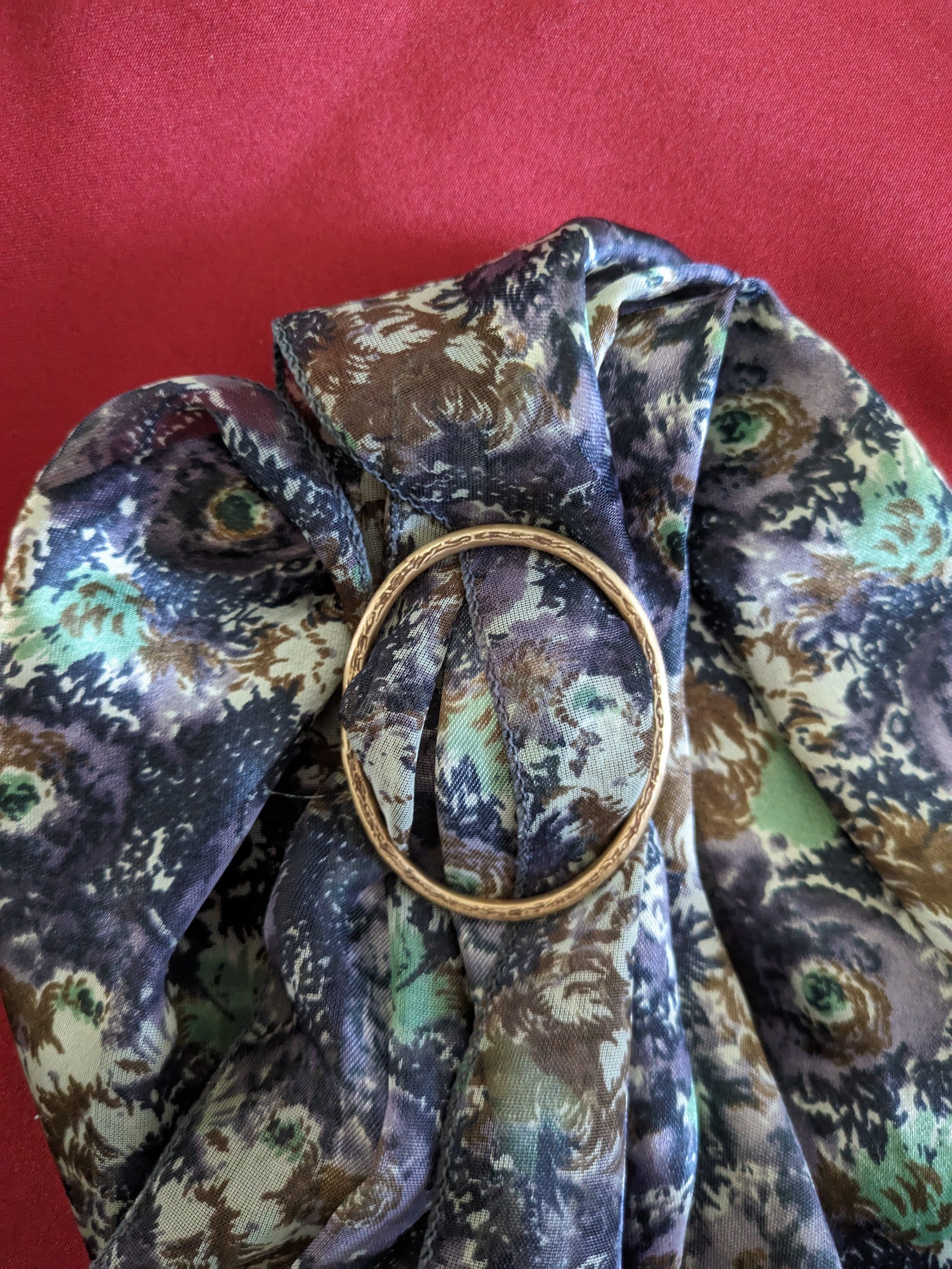 Brass Oval Scarf Buckle, Textured Scarf Slide, Fall Fashion Scarf Ring ...