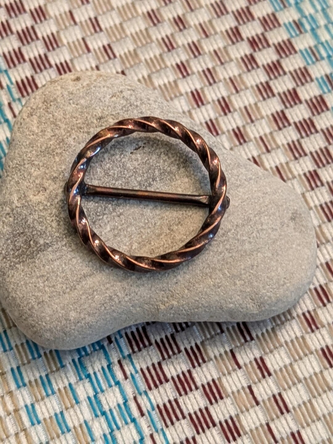Mini Spiral Copper Scarf Ring, .75 Inch Handmade Scarf Buckle, Slide ...