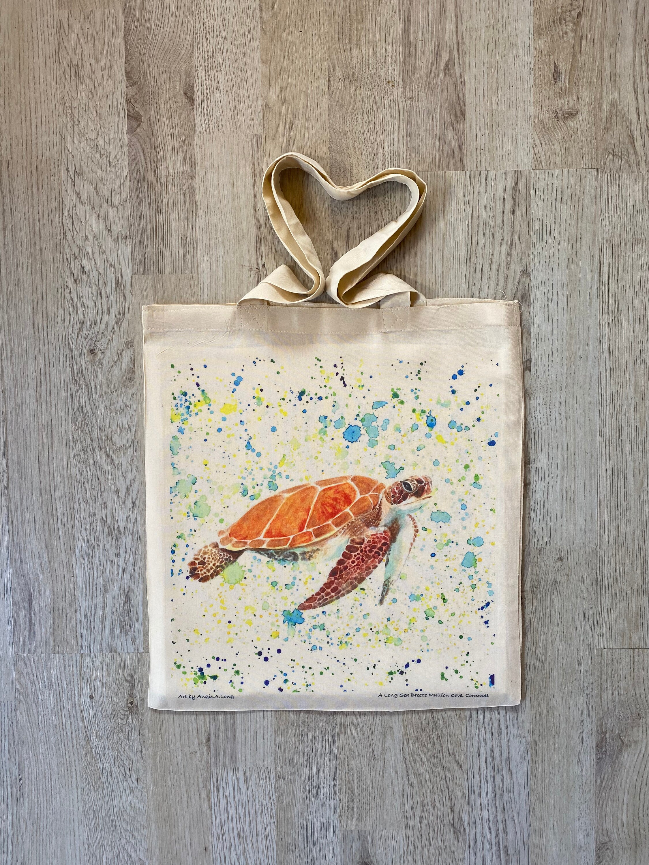 Turtle Tote Bag. Print From Angie's Watercolour Turtle Painting - Etsy