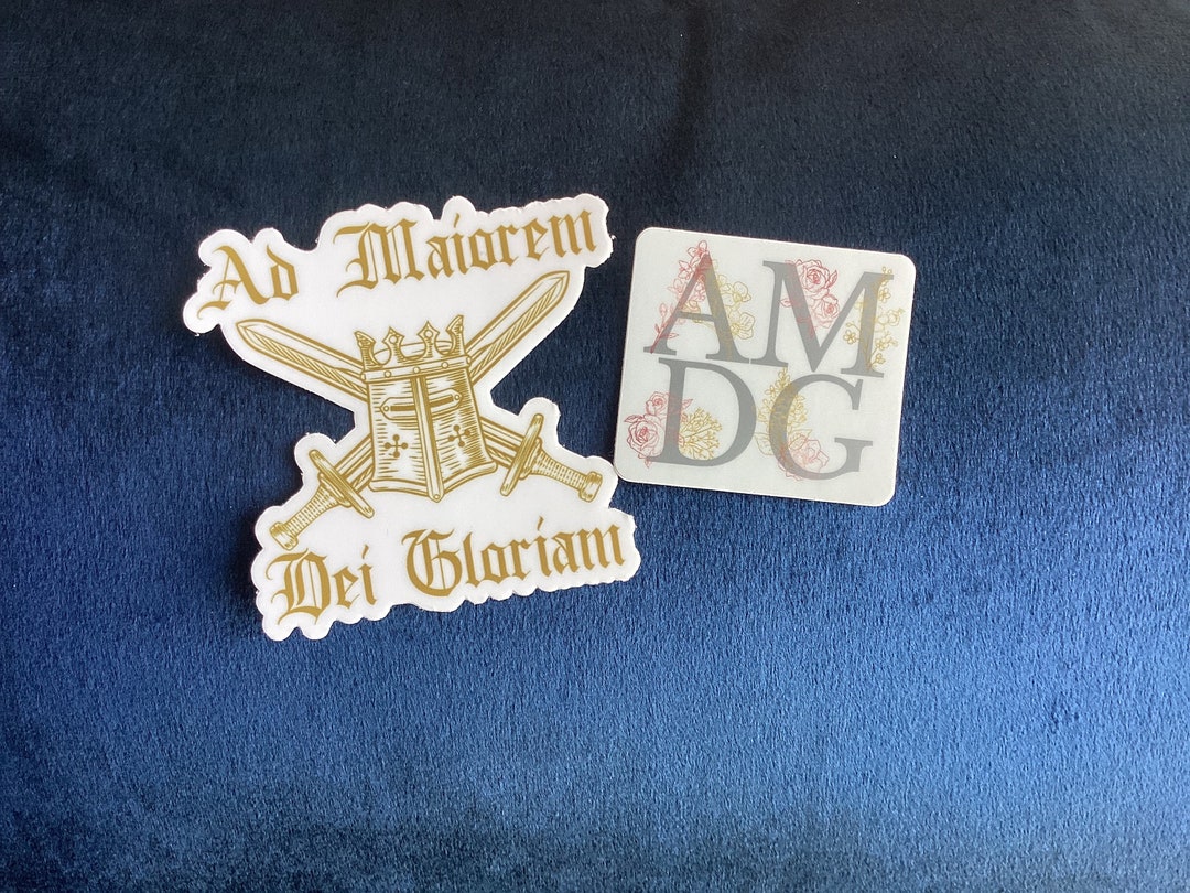 AMDG Sticker | Ad Maiorem Dei Gloriam Sticker | Catholic Water Bottle ...