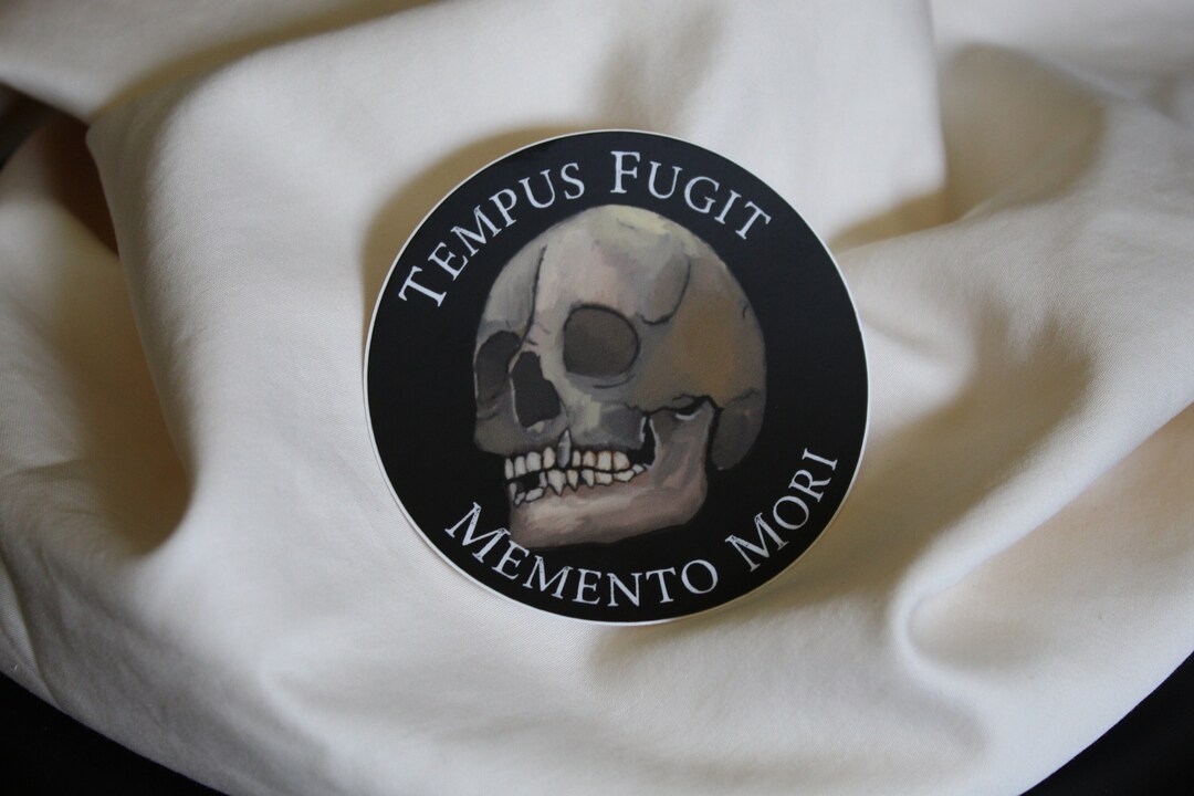 Tempus Fugit Memento Mori Skull Sticker | Time Flies Remember Death ...