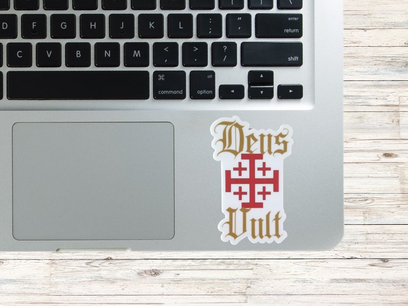 Deus Vult Sticker: Catholic Jerusalem Cross- God Wills It, Waterproof ...