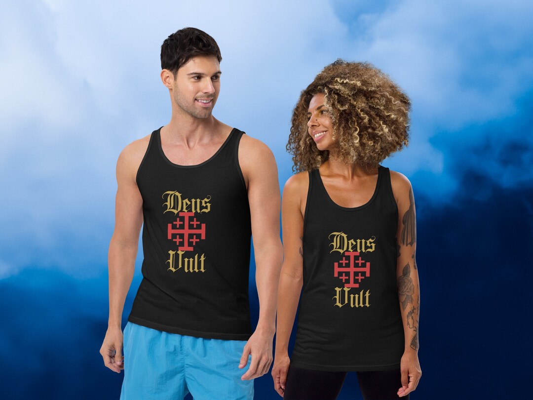 Deus Vult Muscle Tank | Catholic Workout Shirt - Etsy
