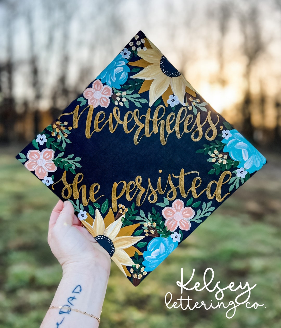 Hand Painted, Hand Lettered Custom Graduation Cap TOPPER - Painted ...