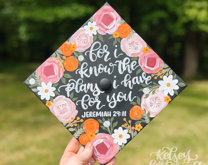 Hand Painted, Hand Lettered Custom Graduation Cap TOPPER - Painted ...