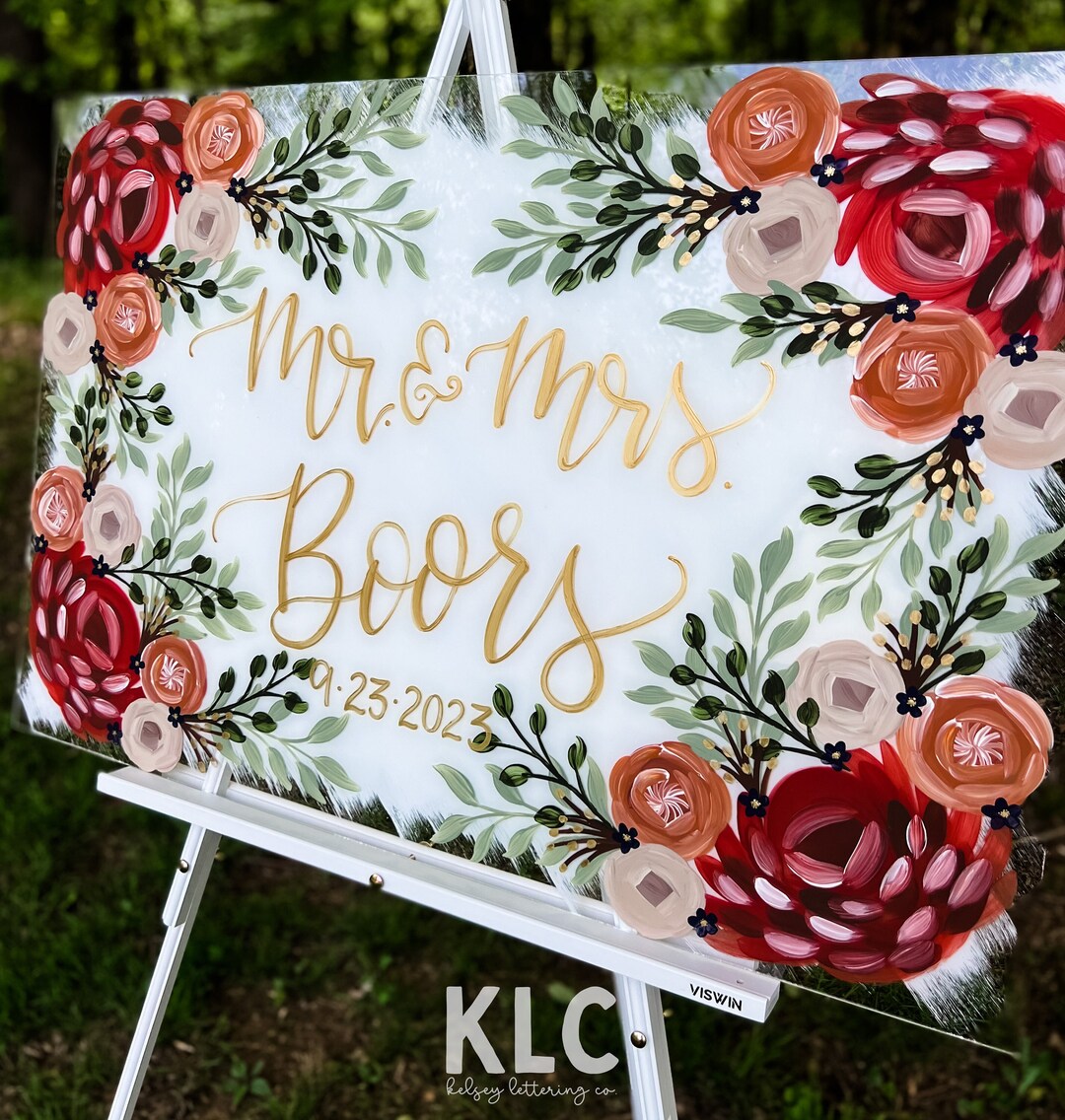 24x36 Wedding Sign Painted Acrylic Wedding Sign Acrylic Sign Shower ...