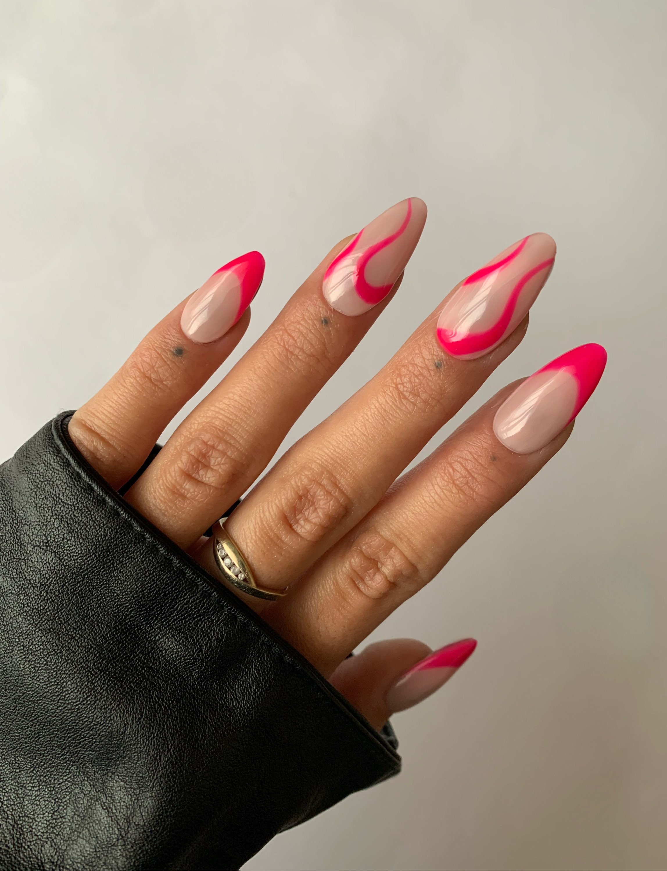 Hot Pink Tip Nail Designs